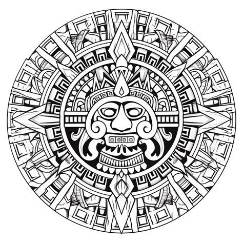 Aztec Inspired Mandala Coloring Page Coloring Page