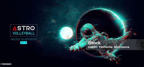 배구 선수 우주 비행사 우주 활동 지구 화성 행성 우주를 배경으로 한 추상적인 실루엣 배구 선수 우주 비행사가 공을 칩니다 벡터 3d 렌더링 그림 Championship에