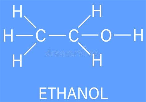 Ethanol Ethyl Alcohol Molecule Chemical Structure Skeletal Formula
