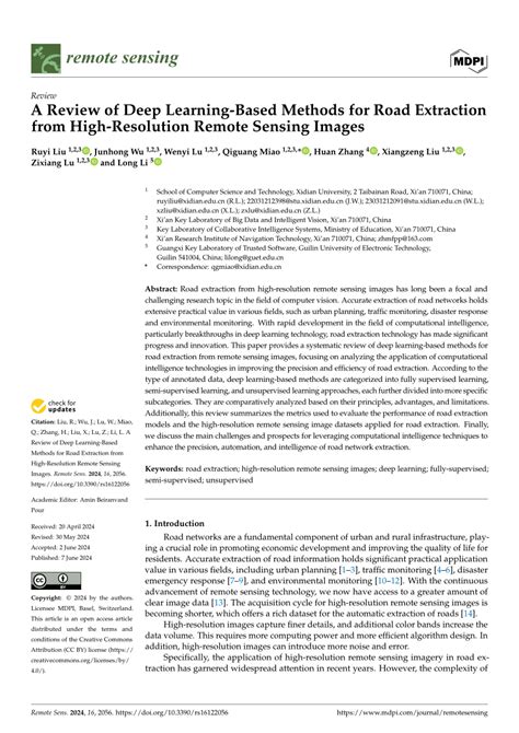 pdf a review of deep learning based methods for road extraction from