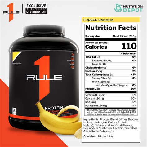 Rule1 Protein 5lb Frozen Banana เวย์โปรตีนเสริมสร้างกล้ามเนื้อ