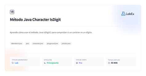 Dominando El Método Java Character Isdigit Labex