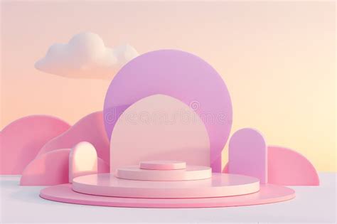Visually Appealing Background With Pastel Geometric Shapes For Showcasing Designs Or Artwork
