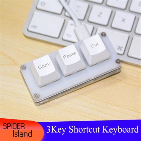 Shortcut Function 3 Key Macro Keyboard White Copypastecut Programmable Office Macropad Darazlk
