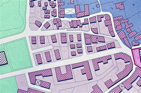 Fictional Cadastral And Urban Planning Map Showing Zoning Laws Land