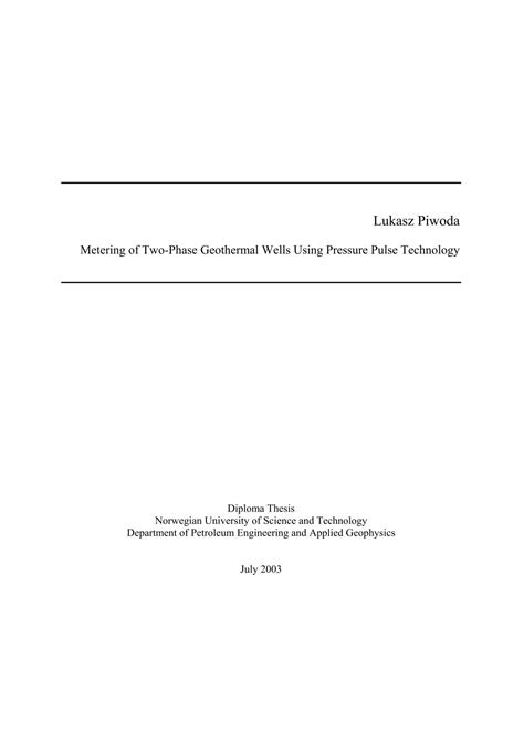 Metering Of Two Phase Geothermal Wells Using Pressure Ntnu