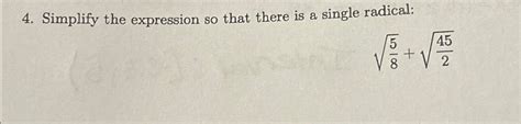 Simplify The Expression So That There Is A Single Chegg Com