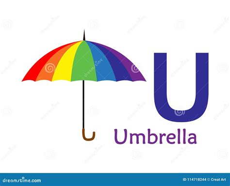 Alphabet Word U U For Umbrella Stock Vector Illustration Of Word