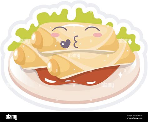 Homemade Spring Rolls Stock Vector Images Alamy