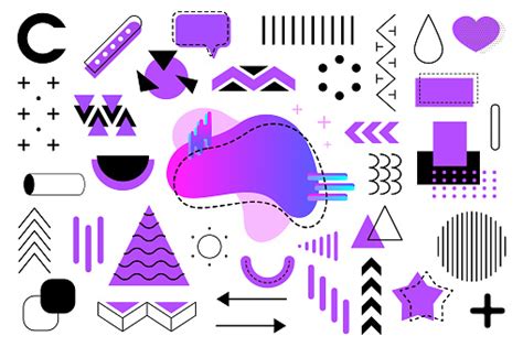 설계를 위한 복사 공간과 요소가 있는 기하학적 라일락 그라데이션 웹 판매 포스터 광고 템플릿 프로모션을 위한 벡터 일러스트레이션