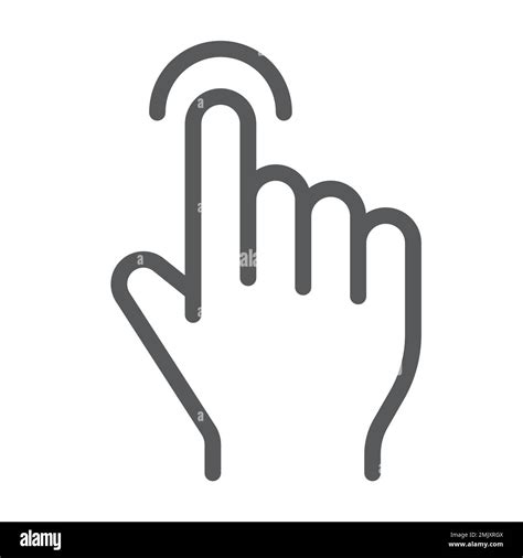 Tap Line Icon Finger And Gesture Hand Touch Sign Vector Graphics A Linear Pattern On A White