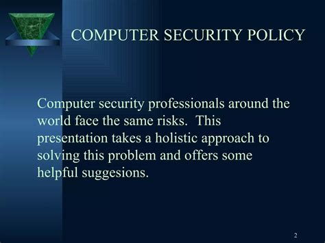 Computer Security Policy D Ppt