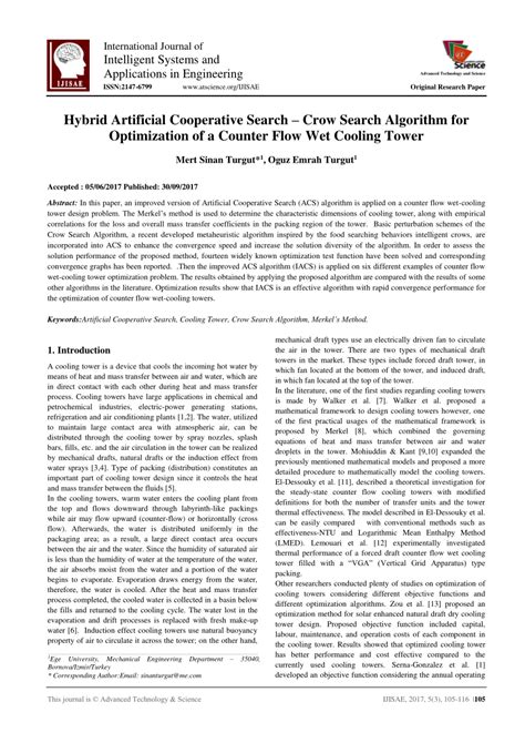 Pdf Hybrid Artificial Cooperative Search Crow Search Algorithm For