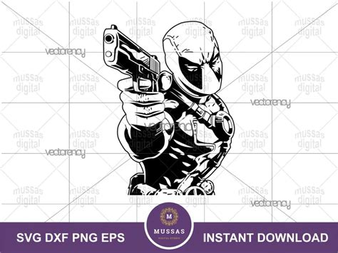 Dead Pool Svg Gun Deadpool Vector Black Vectorency