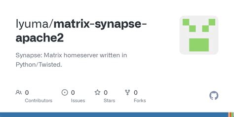 GitHub Lyuma Matrix Synapse Apache2 Synapse Matrix Homeserver