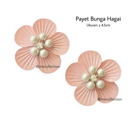 Jual Payet Bunga 3d Apb Hagai Pink Payet Jahit Shopee Indonesia