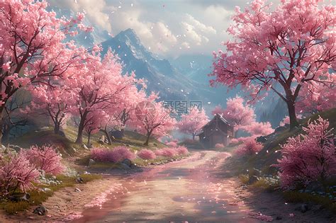 美丽的樱花插画图片下载 正版图片601248421 摄图网