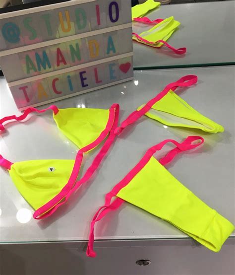 Biquíni Imita Fita Adesiva Biquíni Neon Biquíni Marquinha