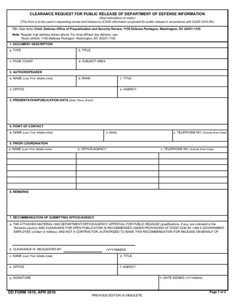 Dd Form 1910 Printable Form 2025