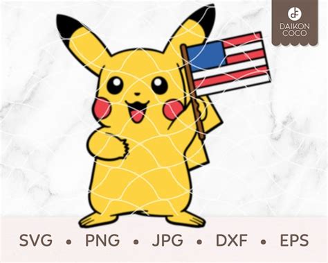 Pikachu 4th Of July Svg Pikachu Independence Day Svg Pokemon Etsy