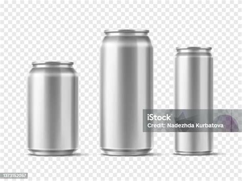 주석 음료 캔 사실적인 알루미늄 항아리 맥주 소다 및 에너지 탄산 음료용 3d 포장 소다 병 빈 강철 용기 레이아웃 크기가 다릅니다 벡터 패키지 세트 0명에 대한 스톡 벡터