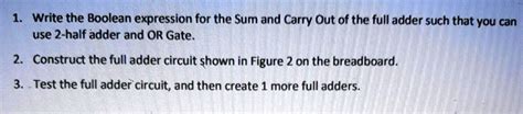 Solved 1 Write The Boolean Expression For The Sum And Carry Out Of