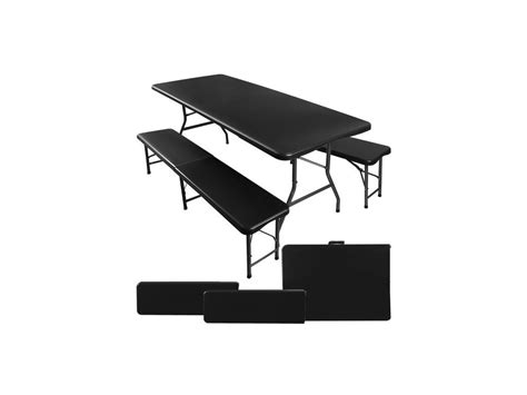 Sklopivi Pivski Set 180 Cm Crni Jaks