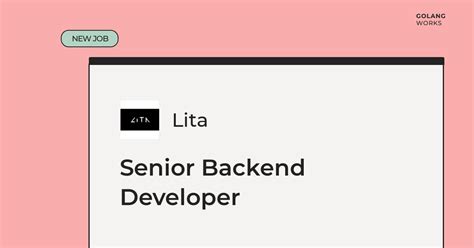 Golang Works On Linkedin Senior Backend Developer In San Francisco Lita
