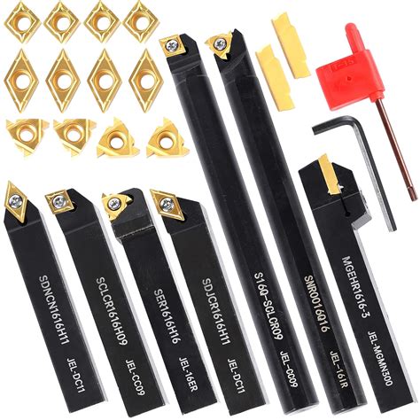 Rupxinsplend Lathe Turning Tool Bit Set 21pcs Metal Lathe Cutting Tools 7pcs 5 8 Threading