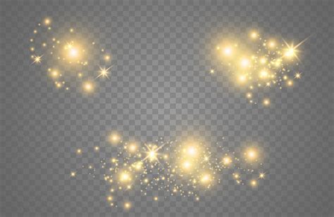 흰색 스파크와 황금 별 반짝 특별 한 조명 효과 투명 한 배경 벡터 반짝입니다 크리스마스 추상 패턴입니다 스파클링 마술 먼지 입자 0명에 대한 스톡 벡터 아트 및 기타