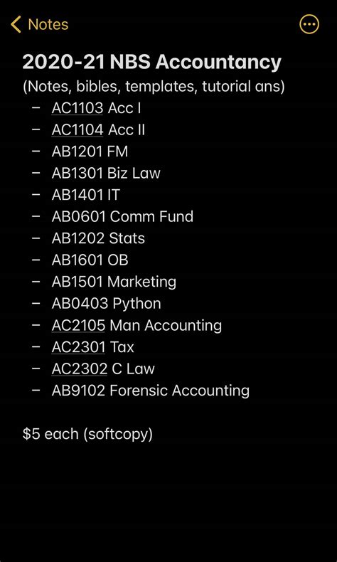 NBS NTU Accountancy Bible Notes AC AC AB AB AB AB AB