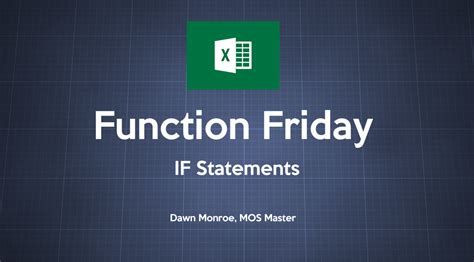 intro to if statements excel