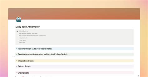 Tnvmadhav 🗓 Daily Schedule Automator Notion Template Notion Api Integration With 🐍 Python