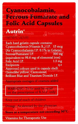 Autrin Capsule Uses Side Effects Price And Substitutes