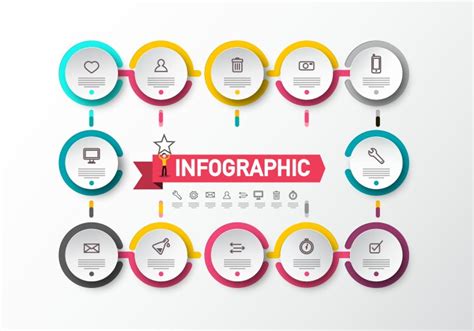 Infographic Design With Arrows Data Flow Chart Vector Image