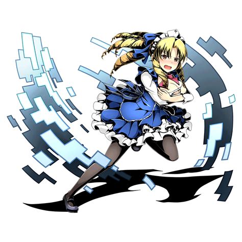 Safebooru 1girl Black Legwear Blonde Hair Blue Bow Blue Dress Blush