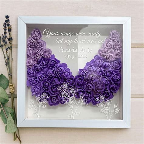 Personalized Memorial Flower Shadow Box Infant Loss T Memorial