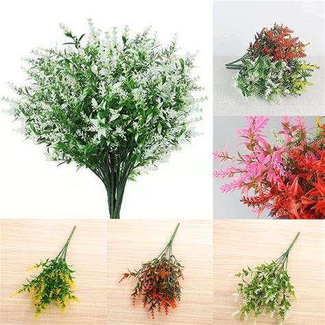 ดอกไม้ประดิษฐ์ การจำลองลาเวนเดอร์สีเขียวช่อพืชหญ้าน้ำพืชจำลองใบผนัง ดอกไม้พลาสติก ดอกไม้ปลอม