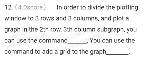 Solved 12 40score In Order To Divide The Plotting Window