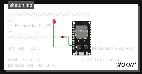Encendido De Led Práctica 1 Wokwi Esp32 Stm32 Arduino Simulator