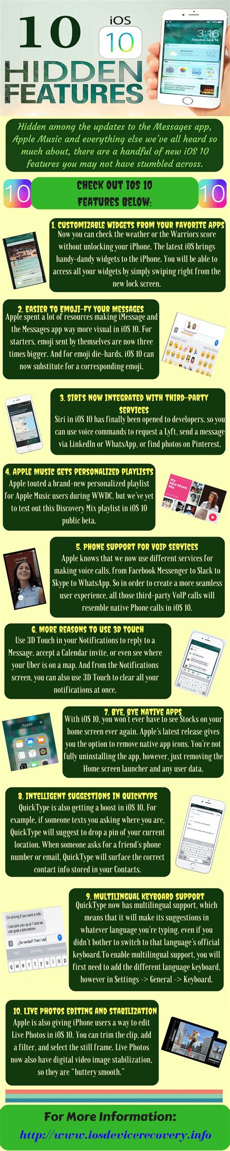 10 Best Ios 10 Features To Know About Infographic Portal Ios