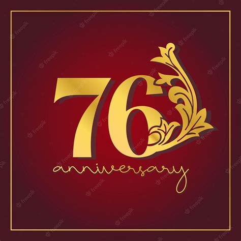Premium Vector 76th Anniversary Celebration Banner With On Red