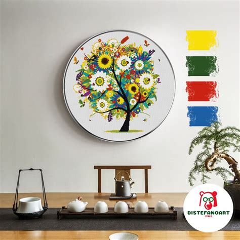 TREE Cross Stitch Pattern PDF Set Four Seasons Tree Winter Etsy