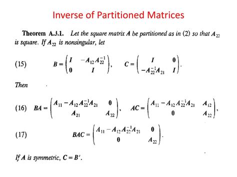 PPT Inverse And Partition Of Matrices And Their Applications In
