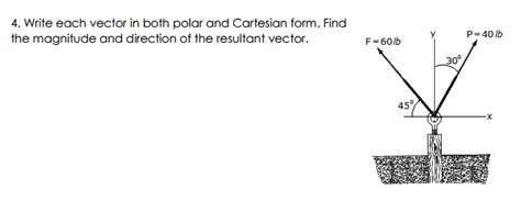[get Answer] 4 Write Each Vector In Both Polar And Cartesian Form Find The Magnitude And