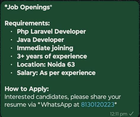 Mohd Shahbaz On Linkedin Job Opportunity Laravel Developer 3 Years Experience Position