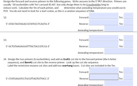 Solved Design The Forward And Reverse Primers To The