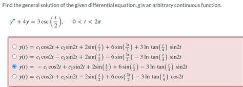 Solved Find The General Solution Of The Given Differential