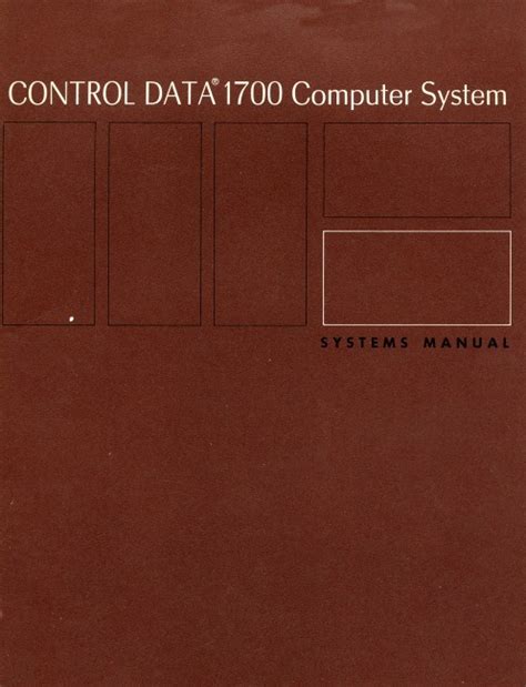 Control Data 1700 Computer System Systems Manual Manual Computing