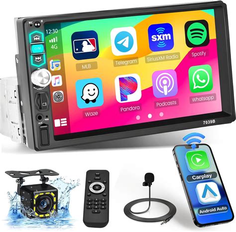 Upgraded Hikity Single Din Car Stereo Wireless Carplay